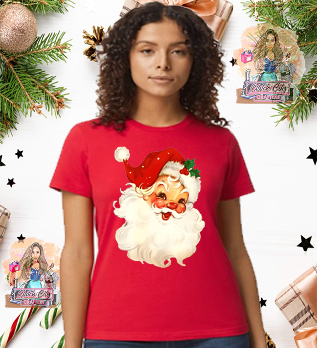 Classic Santa Red Tee – Clutch City Crafters